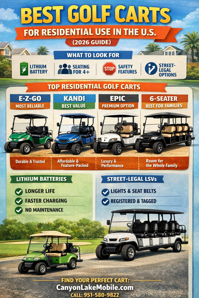Best Golf Carts for Residential Use in 2026 | Expert Guide| Canyon Lake ...