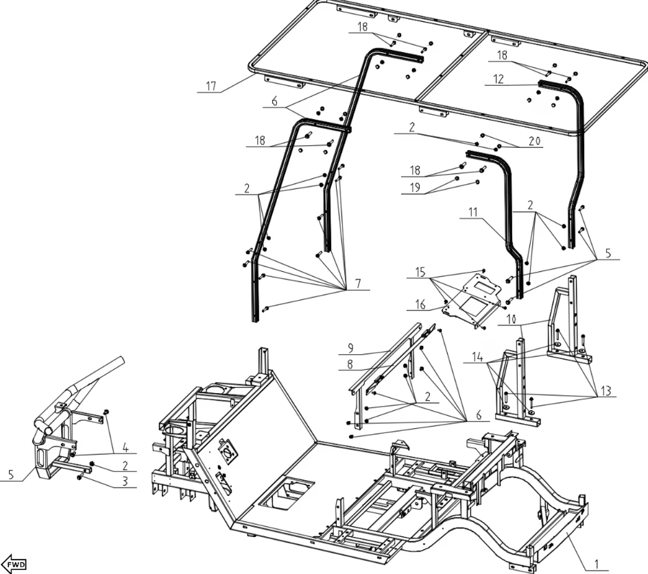 4 Passenger Kandi Element OEM Frame Assembly| Canyon Lake Mobile