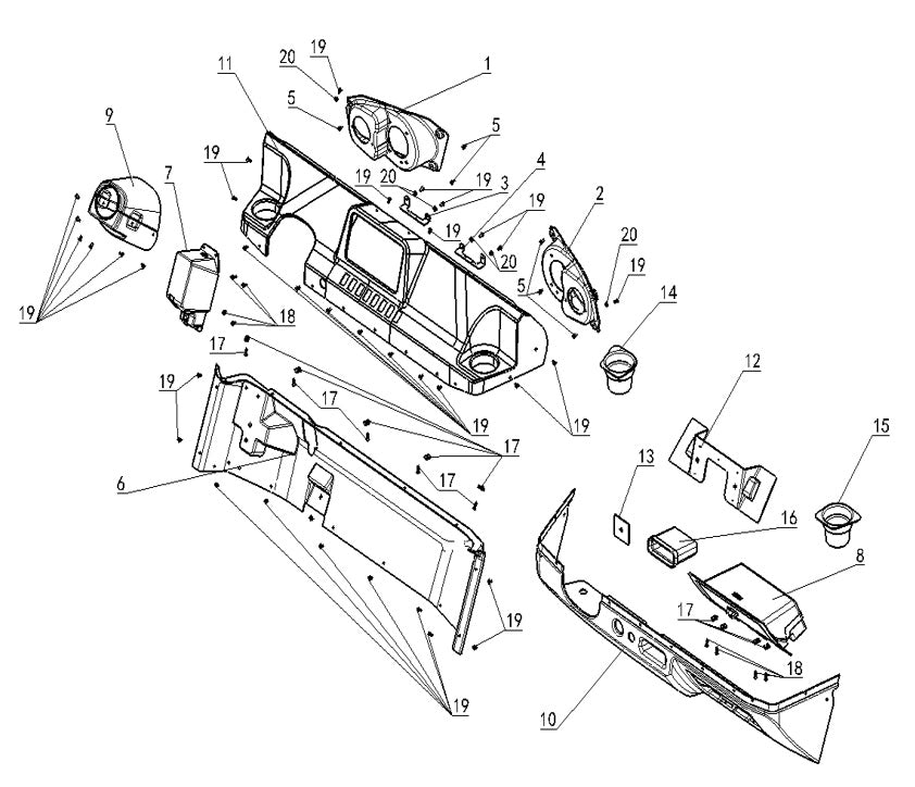 Kandi Innovator E10K UTV Front Panel Assembly| Canyon Lake Mobile