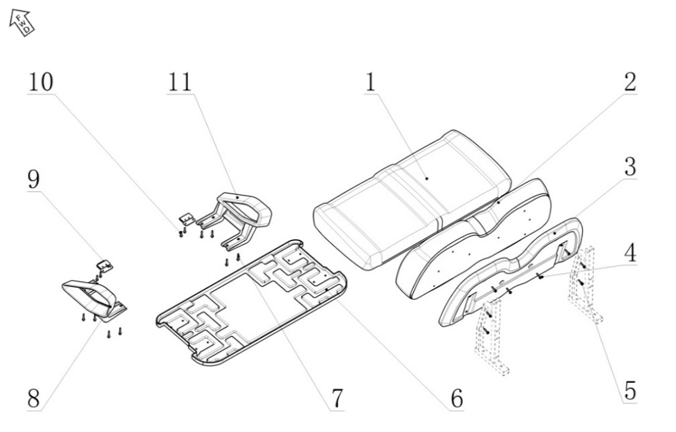 OG Kandi Kruiser OEM Front-Facing Seat Assembly| Canyon Lake Mobile